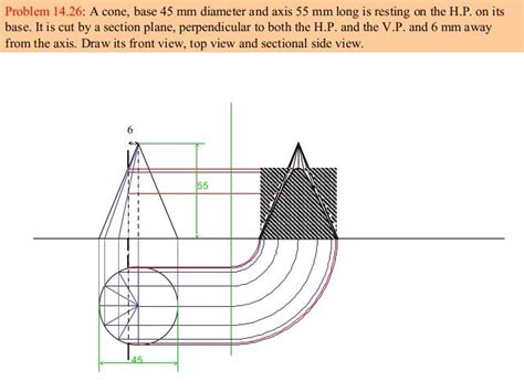 Section Of Solids Engineering Drawinggraphics