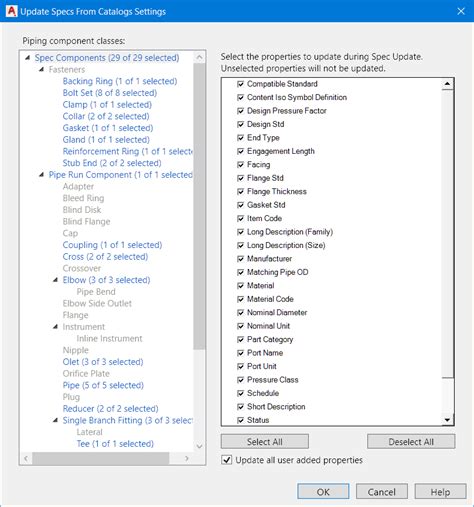 Solved Update Spec After Modifying Components In Catalogue Autodesk