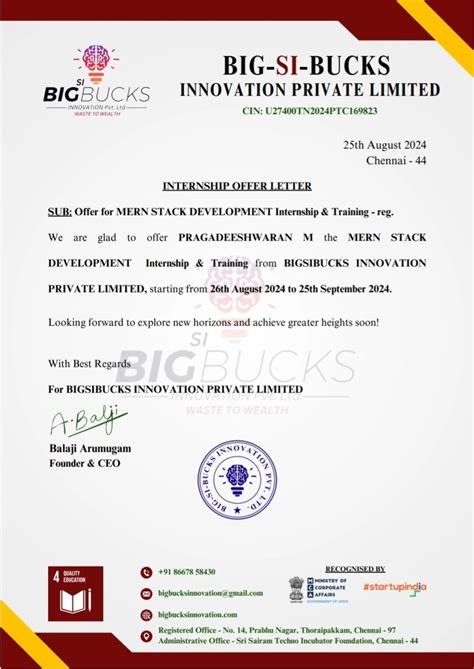 Internship Mernstack Bigsibucks Careeradventure Techinnovation Pragadeeshwaran M