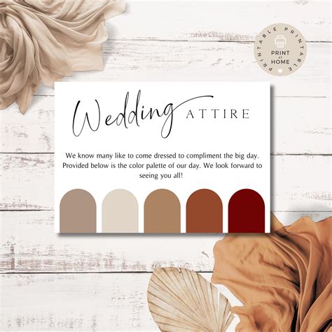Wedding Color Palette Card Editable Wedding Dress Code Card Canva Dress Code Color Wedding