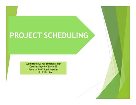 Assignment Project Scheduling Ppt