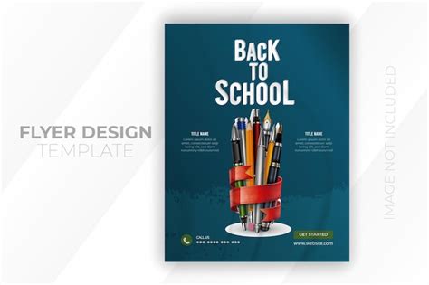 학교 전단지 템플릿 디자인으로 돌아 가기 프리미엄 벡터