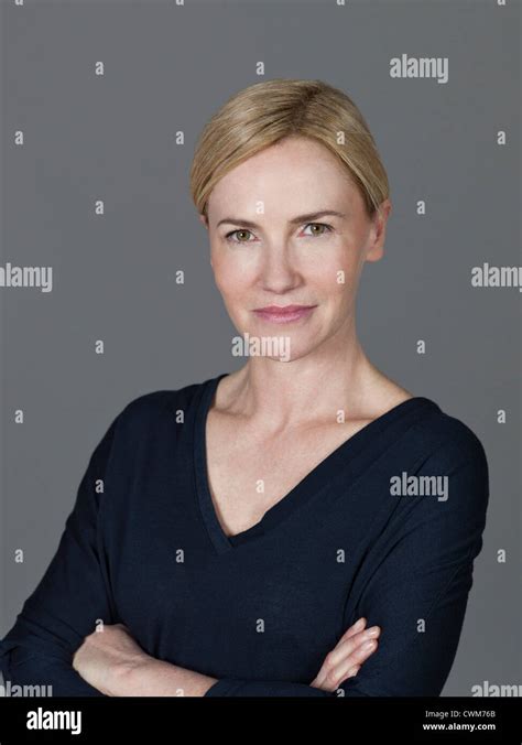 Mature Woman Smiling Portrait Stock Photo Alamy
