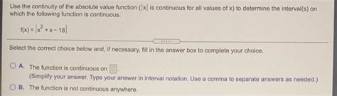Solved Use The Continuity Of The Absolute Value Function X Chegg