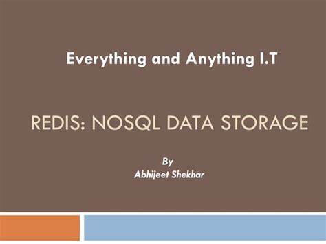 Introduction Of Redis As Nosql Database Pdf