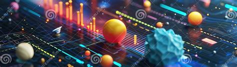3d Render Icon Histogram With Vibrant 3d Objects Showcasing Data