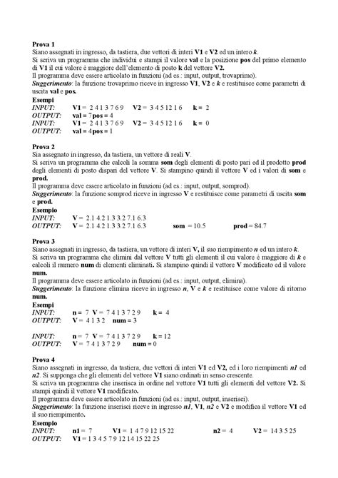 Fondamenti Di Informatica Prove Di Esame Università Di Cassino Docsity