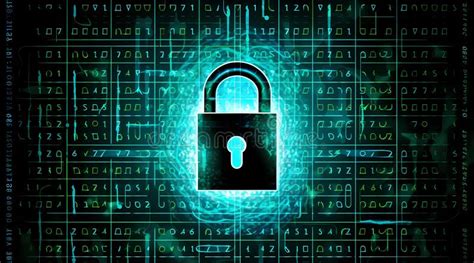 Protecting The Digital Realm Cyber Lock Ai Generated Illustration Stock Illustration