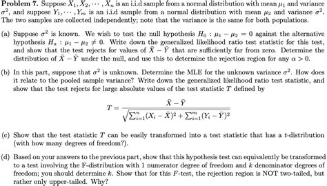 Solved Problem Suppose X X Xn Is An I I D Chegg Com