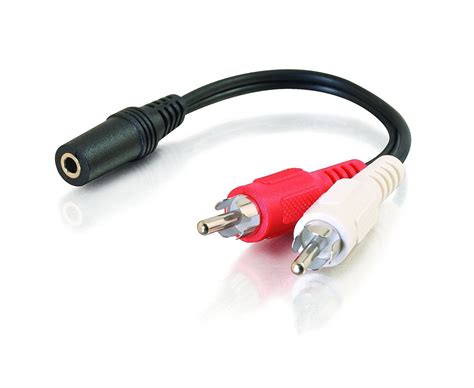 Mm Stereo Female Mini Jack To Male Rca Plug Adapter Audio Y Cable Stereo And Extension