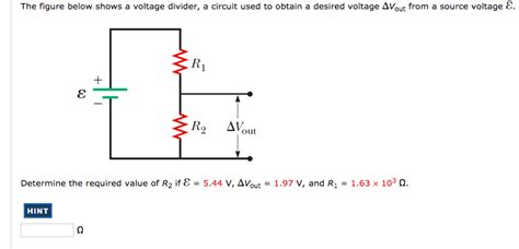 Solved The Figure Below Shows A Voltage Divider A Circuit Chegg
