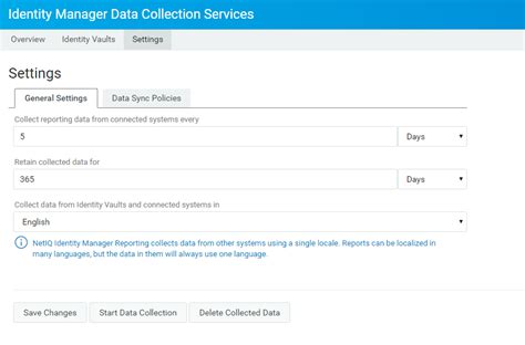 About The Settings Tab Administrator Guide To Netiq Identity Reporting