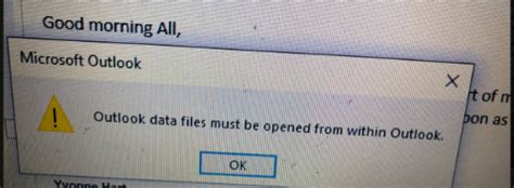Outlook Data Files Must Be Open From Within Outlook Microsoft Qanda