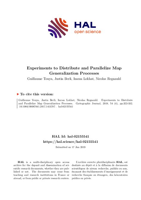Pdf Experiments To Distribute And Parallelize Map Generalization