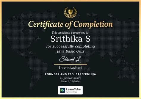 I Am Excited To Share That I Have Successfully Completed The Java Basic Quiz Earning A