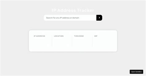 IP Address Tracker Codesandbox