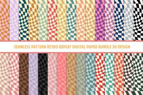 Wavy Checkerboard Seamless Pattern Gráfico Por Bldigitalart61