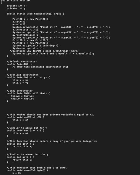 Answered The Point2d Should Store An X And Y Bartleby