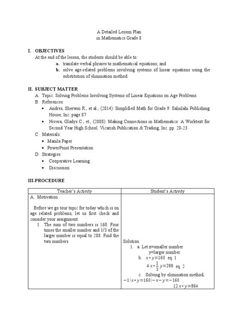 Age Related Problems Pdf Equations System Of Linear Equations