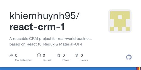 Github Khiemhuynh95react Crm 1 A Reusable Crm Project For Real World Business Based On React