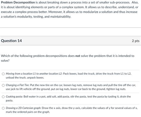 Solved Problem Decomposition Is About Breaking Down A
