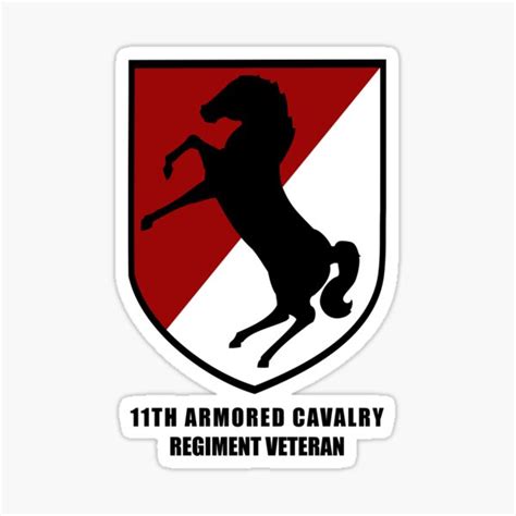 Us Army 11th Armored Cavalry Regiment Veteran Sticker For Sale By Juliauongdz Redbubble