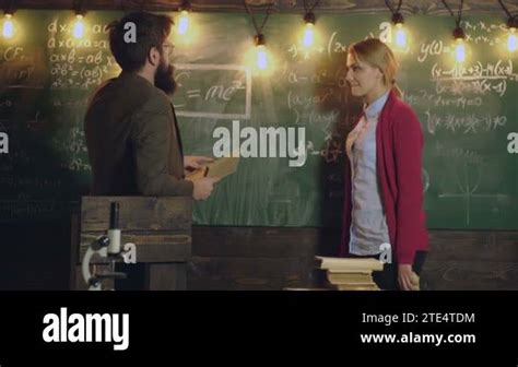 Teacher In Math School Explanation Math Lesson Professor In A