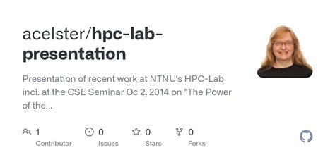 github acelster hpc lab presentation presentation of recent work at