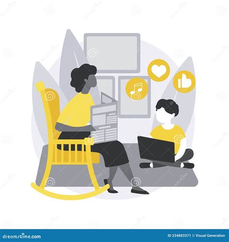 Generation Gap Abstract Concept Vector Illustration Stock Vector