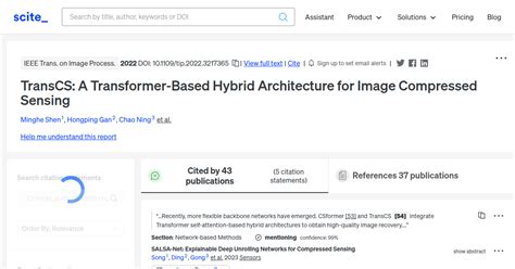 Transcs A Transformer Based Hybrid Architecture For Image Compressed Sensing