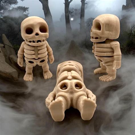 Flexi Skeleton Buddy 3d Printed Articulated Halloween Skeleton Figure