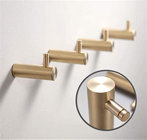 Brass Wall Mounted Hanging Hooks 2 Pack Gold Pegs Hooks For Hanging