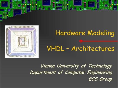 Pdf Vhdl Architectures Modeling Vhdl Architectures Vienna University Of Technology