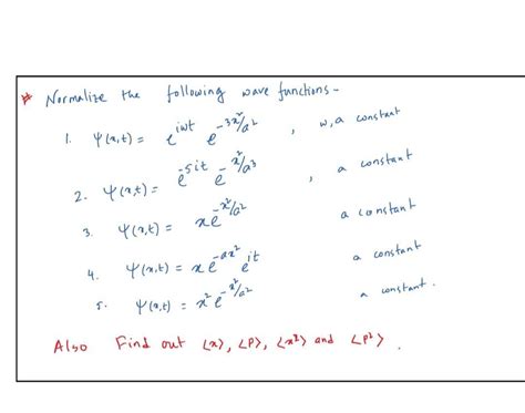 Solved Normalize The Following Wave Functions 1