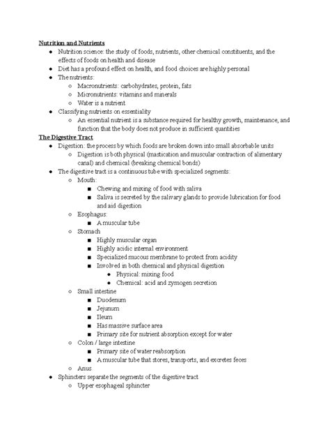 Midterm Study Guide Nutrition And Nutrients Nutrition Science The Study Of Foods Nutrients