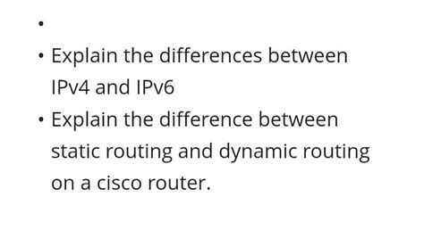 Solved Explain The Differences Between Ipv4 And Ipv6