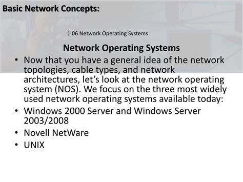 Ppt Understanding Network Operating Systems Windows Netware Unix