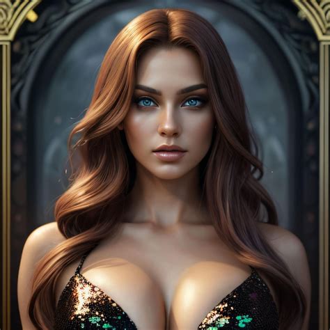 Premium Ai Image A Woman With A Very Big Breast In A Dress
