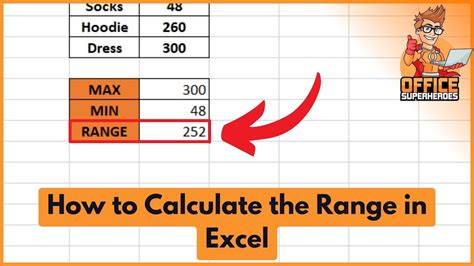 How To Calculate The Range In Excel Step By Step Youtube