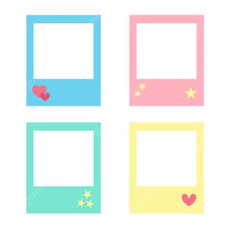 컬러 배경의 보 리 래 액자 삽화 스티커 일러스트 폴라로이드 일러스트 프레임 일러스트 폴라로이드 파스텔 컬러 프레임 Png 일러스트 및 벡터 에 대한 무료 다운로드