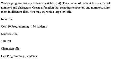 Solved Write A Program That Reads From A Text File Txt