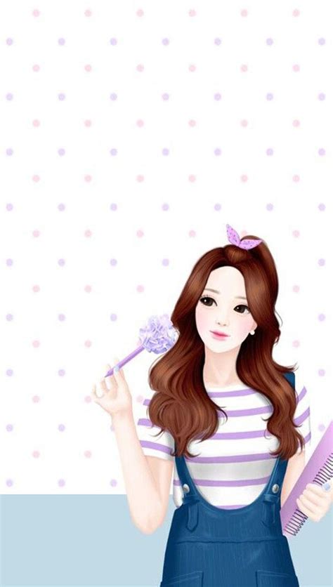 Cute Cartoon Korean Girl Wallpapers Wallpaper Cave