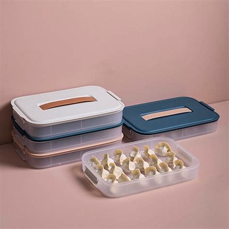 Portable Dumpling Box Home Frozen Dumplings Box Refrigerator Egg Storage Box Wish