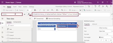 Powerapps Show Hide Fields Conditionally Based On Dropdown Selection