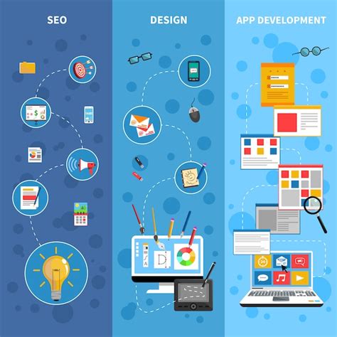 Free Vector Programming Banners Set