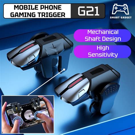 G21 6 Finger Mobile Game Controller Gaming Trigger Aim Shooting L1 R1 Alloy Key Button For Ios
