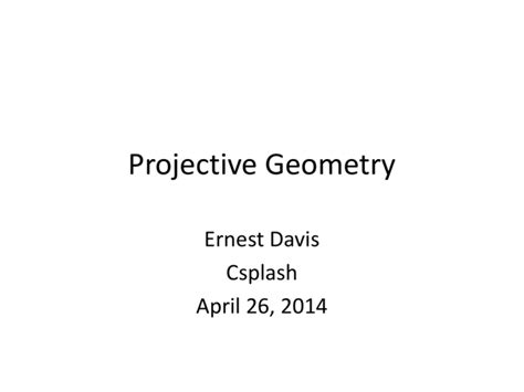 Projective Geometry