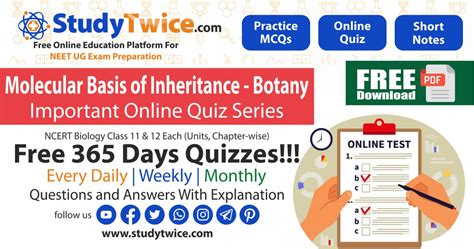 Neet Biology Daily Mcq Quiz Molecular Basis Of Inheritance