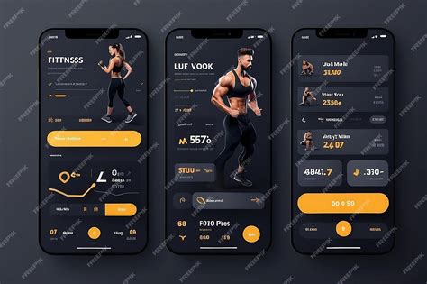Fitness App Ui Ux Design Ui Design Concept With Web Elements Of Workout