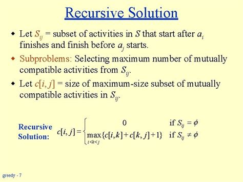 Greedy Algorithms General Principle Of Greedy Algorithm Activityselection